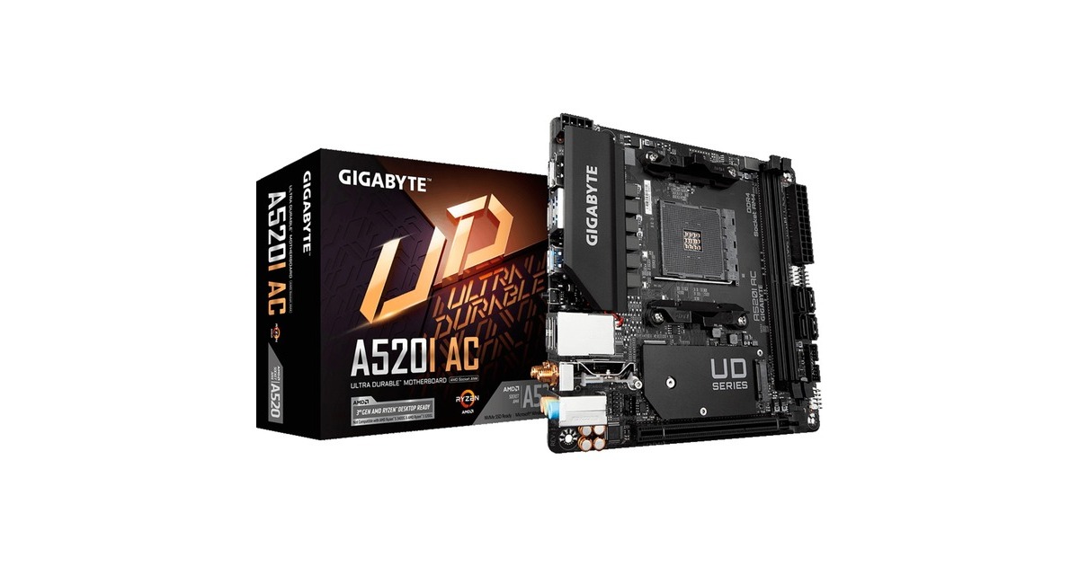 GIGABYTE A520I AC scheda madre AMD A520 Socket AM4 mini ITX AMD, Socket AM4, 3rd Generation AMD ...