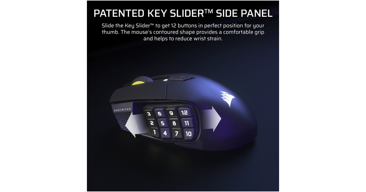 Corsair Scimitar Elite Wireless SE MMO, Mouse da gioco canna di fucile