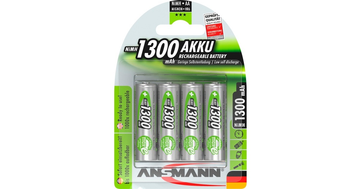 Ansmann AA Batteria ricaricabile Stilo AA Nichel-Metallo Idruro (NiMH ...