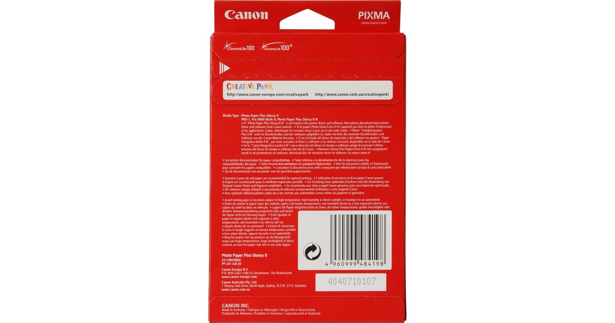 Canon Carta fotografia lucida PP-201 II Plus 4x6" - 50 fogli Molto ...