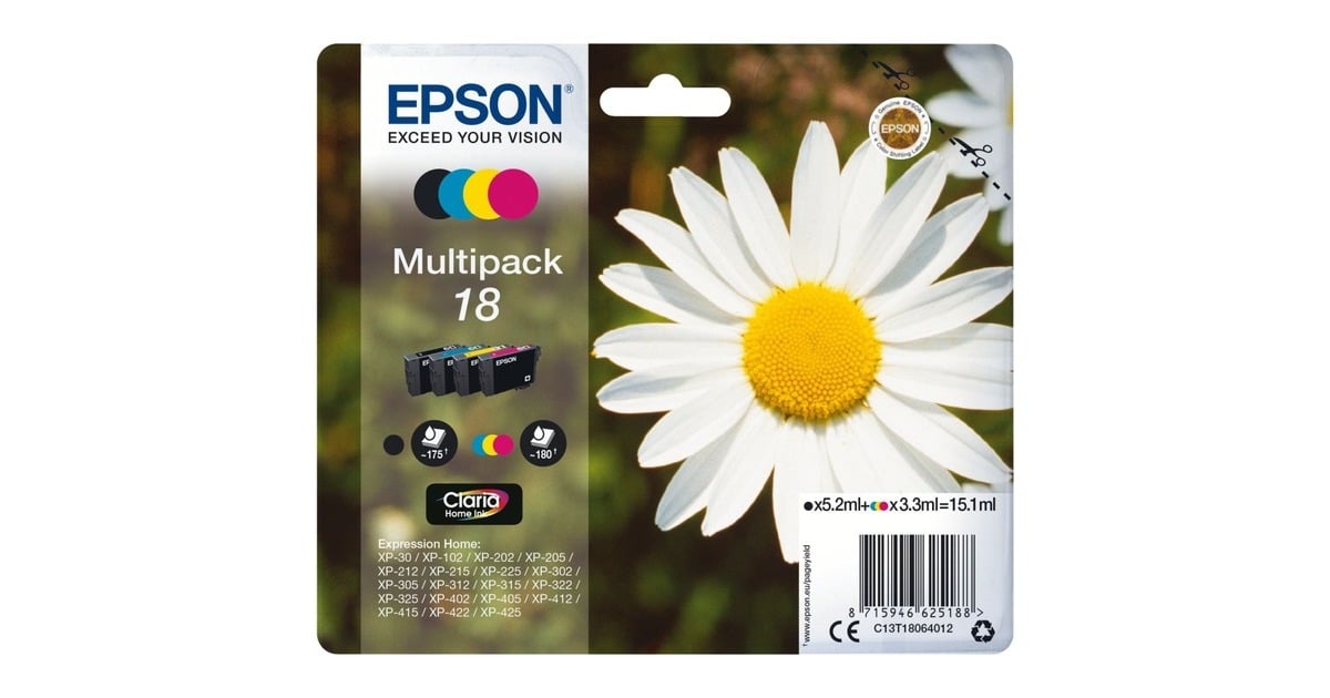 Epson Daisy Multipack Margherita 4 colori Inchiostri Claria Home 18 ...